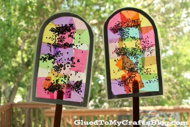 Tissue Paper Popsicle Suncatcher Craft