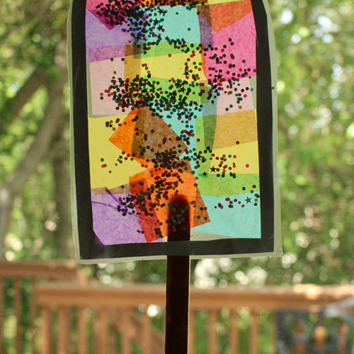 Tissue Paper Popsicle Suncatcher Craft