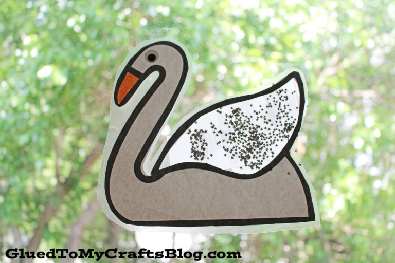 Swan Suncatcher Craft Idea For Kids