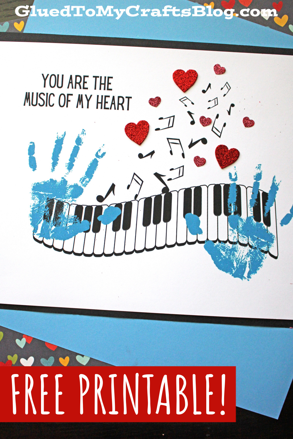 Handprint Piano Keys Keepsake