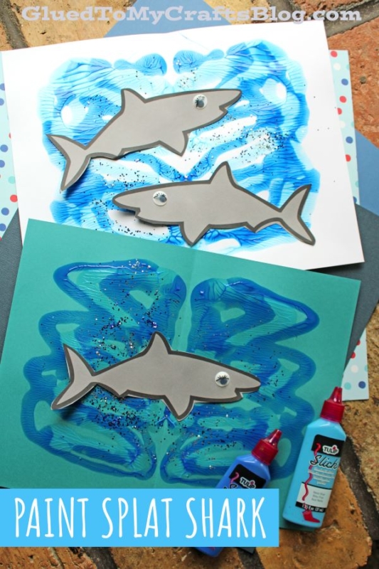 Paint Splat Shark Craft Idea For Kids