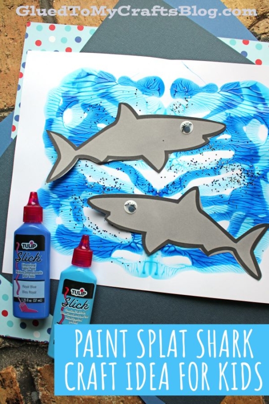 Paint Splat Shark Craft Idea For Kids