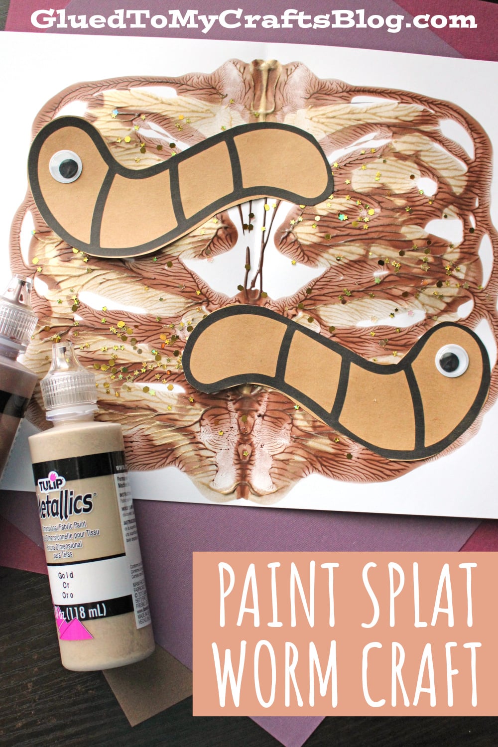 Paint Splat Worm Craft Idea For Kids