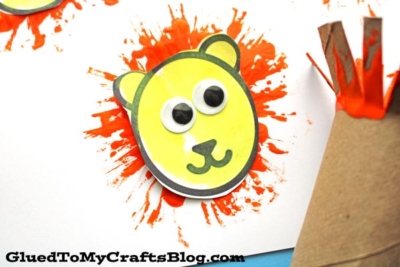 Cardboard Roll Stamped Lion Craft Idea For Kids
