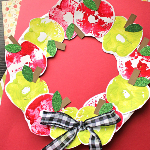 Apple Stamped Wreath Craft Idea For Kids