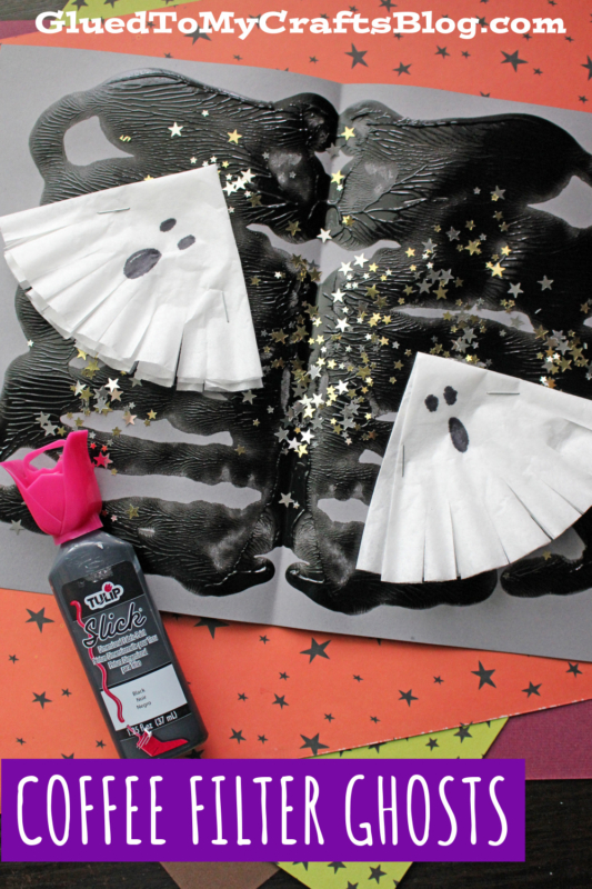 Coffee Filter Ghosts At Night Craft Idea For Kids