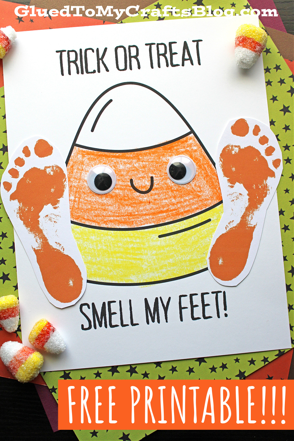 Footprint Candy Corn Keepsake