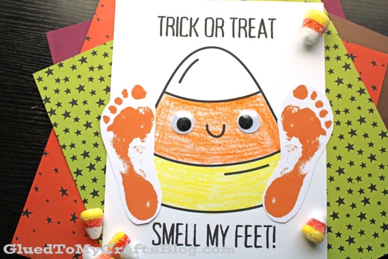 Footprint Candy Corn Keepsake - Free Printable