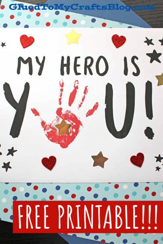 Handprint "My Hero Is You" Keepsake