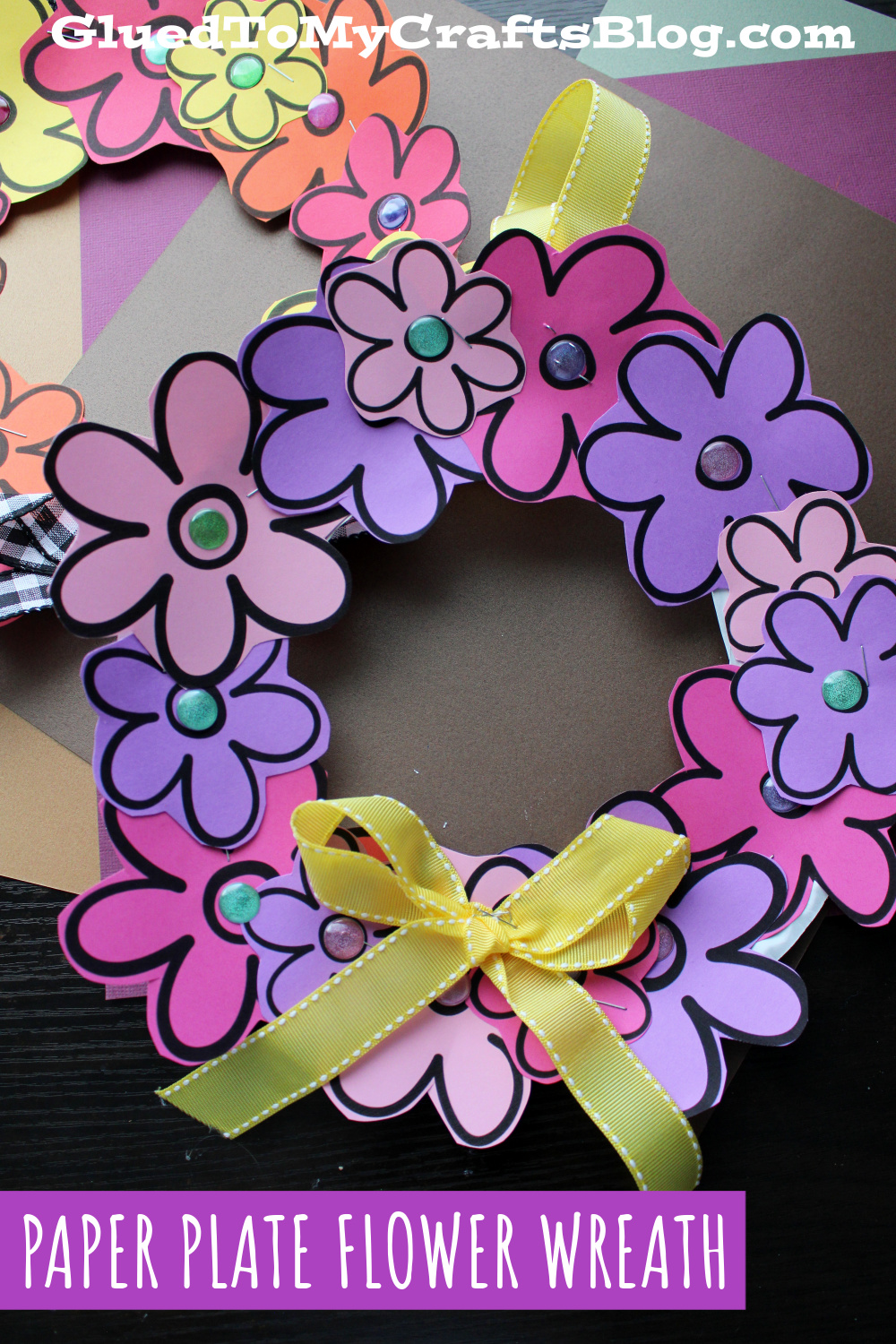 Paper Plate Flower Wreath Craft Idea For Kids