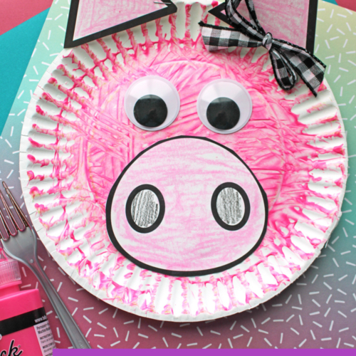 Fork Painted Pig Craft Idea For Kids