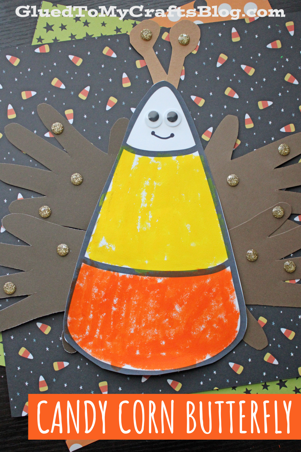 Handprint Candy Corn Butterfly Craft Idea For Kids
