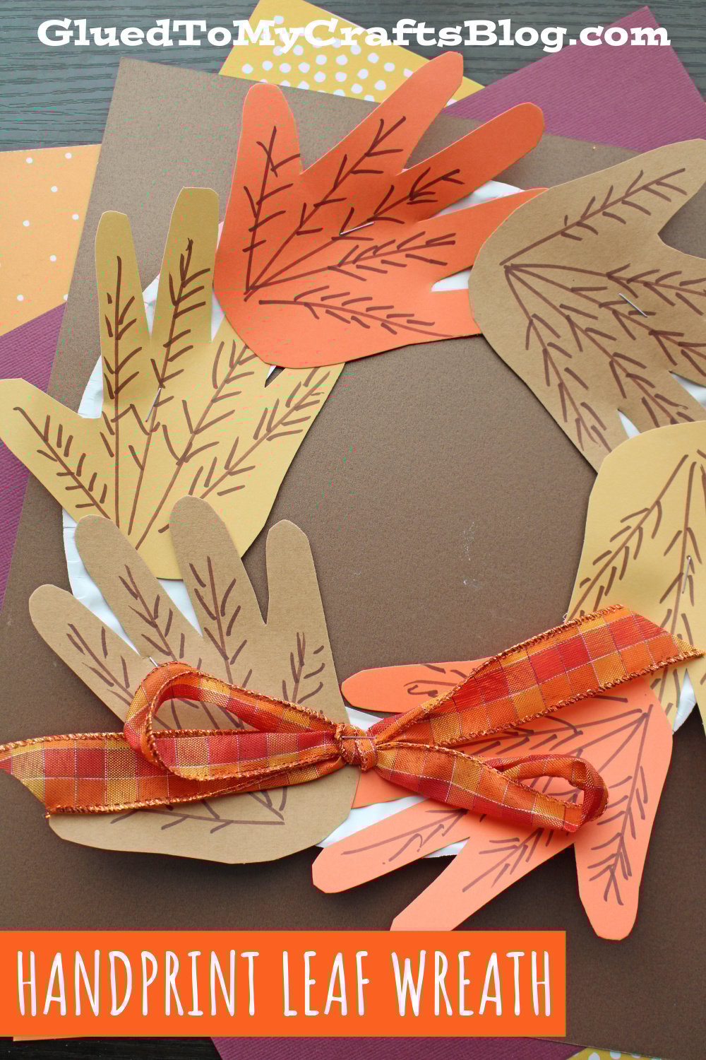 Handprint Leaf Wreath Craft Idea For Kids