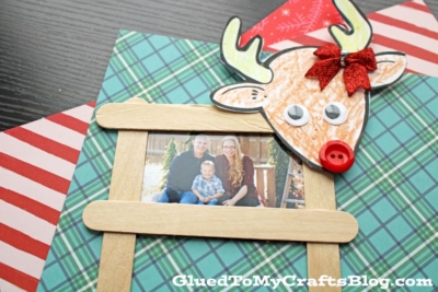 Popsicle Stick Reindeer Picture Frame Ornament