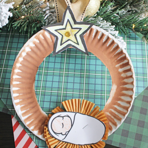 Paper Plate Nativity Wreath Craft