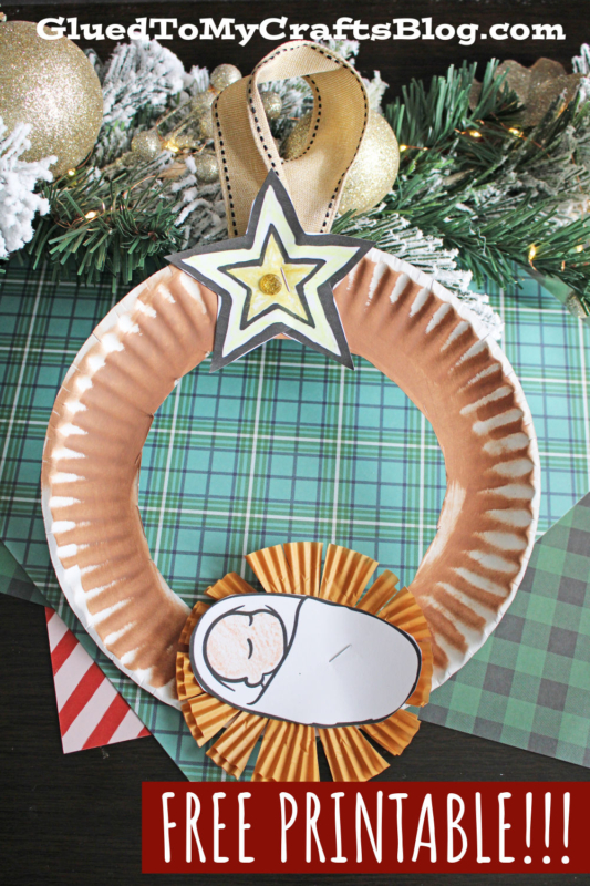 Paper Plate Nativity Wreath Craft