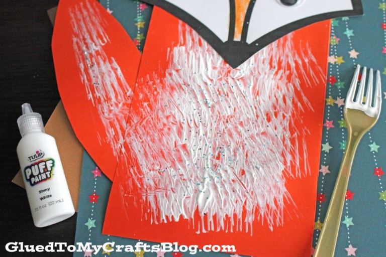 Fork Painted Fox Craft Idea For Kids