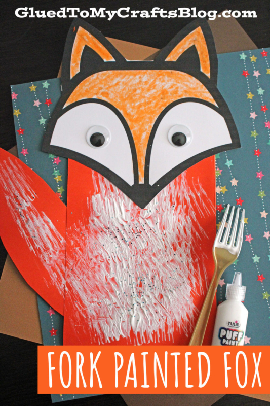 Fork Painted Fox Craft Idea For Kids