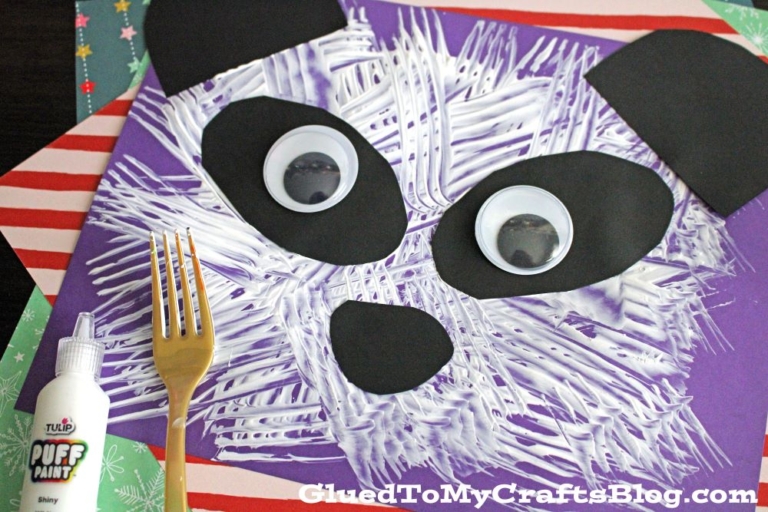 Fork Painted Panda Bear Craft