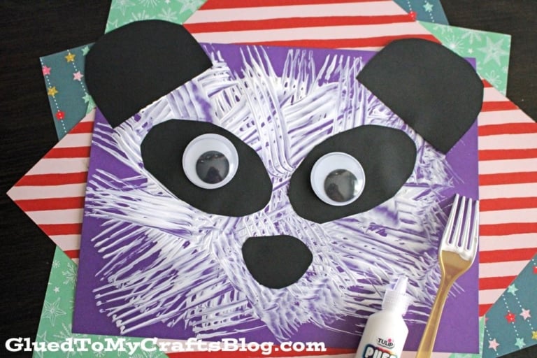 Fork Painted Panda Bear Craft