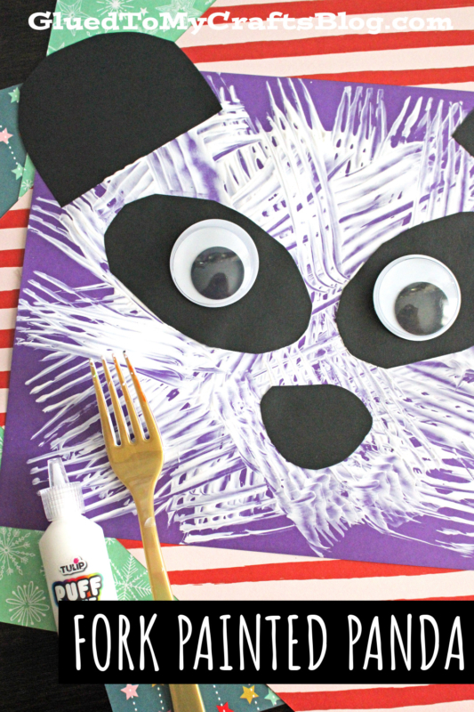 Fork Painted Panda Bear Craft