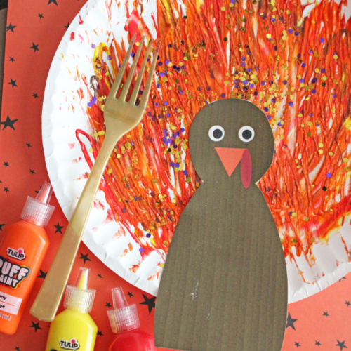 Fork Painted Turkey Craft Idea For Thanksgiving