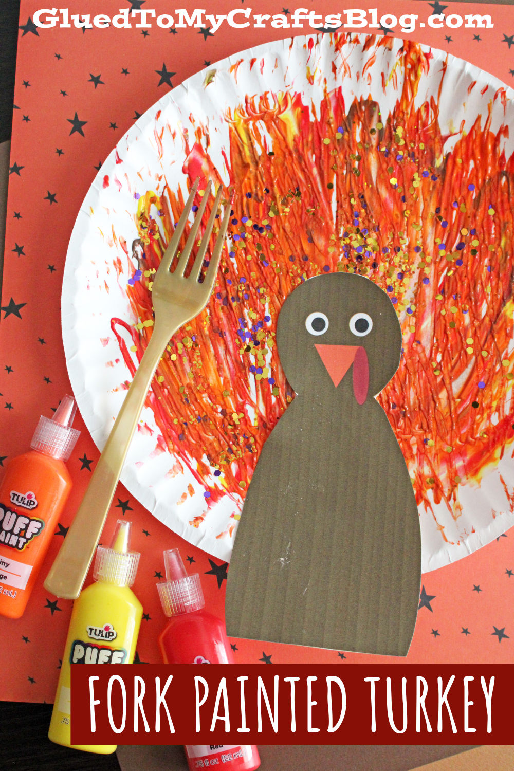 Fork Painted Turkey Craft Idea For Thanksgiving