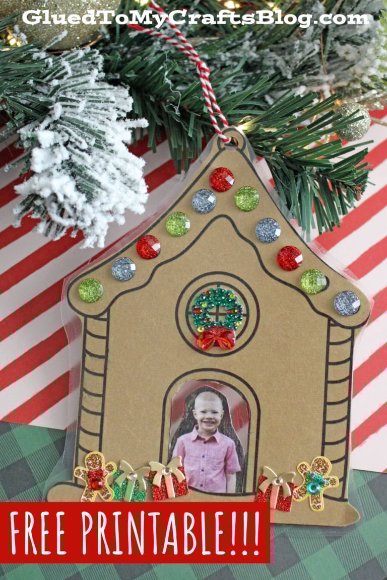 Christmas Gingerbread House Photo Ornament