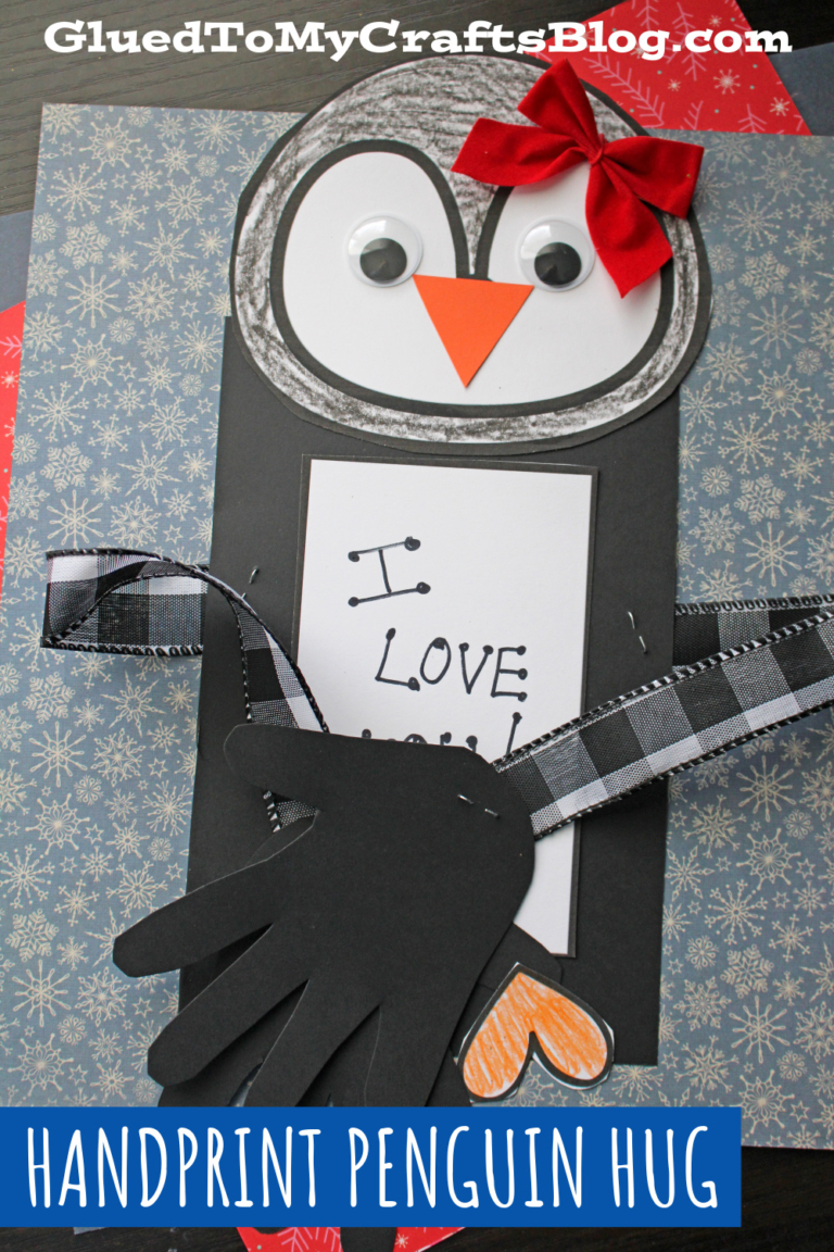 Handprint Penguin Hug Craft Idea