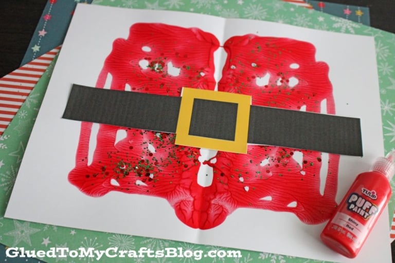 Paint Splat Santa Belly Craft For Kids