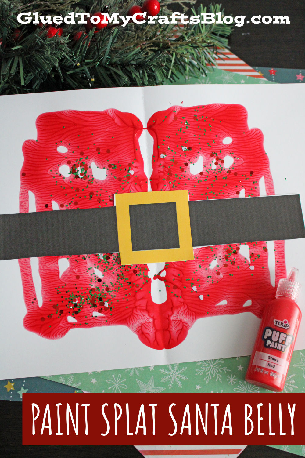 Paint Splat Santa Belly Craft For Kids