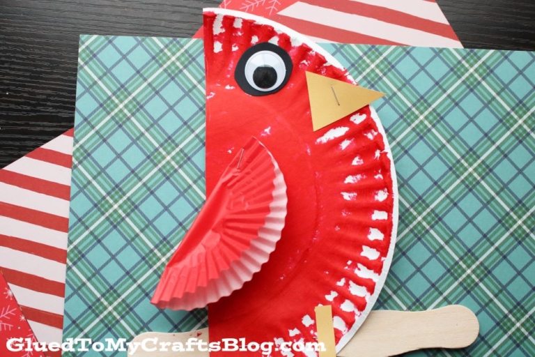 Paper Plate Cardinal Craft Idea