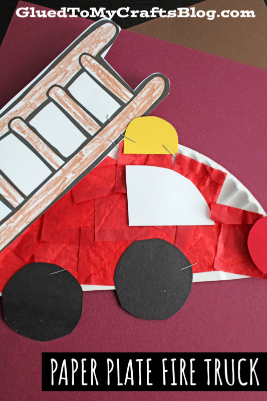 Paper Plate Fire Truck Craft Idea