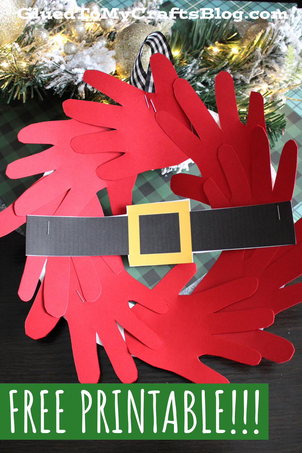 Handprint Santa Wreath Craft Idea For Kids