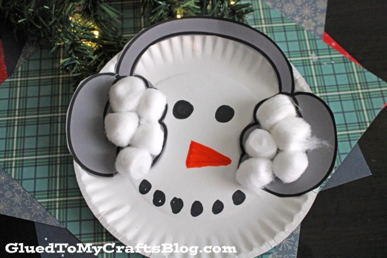 Snowman With Ear Muffs Craft Idea