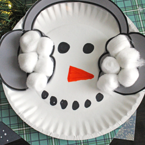 Snowman With Ear Muffs Craft Idea