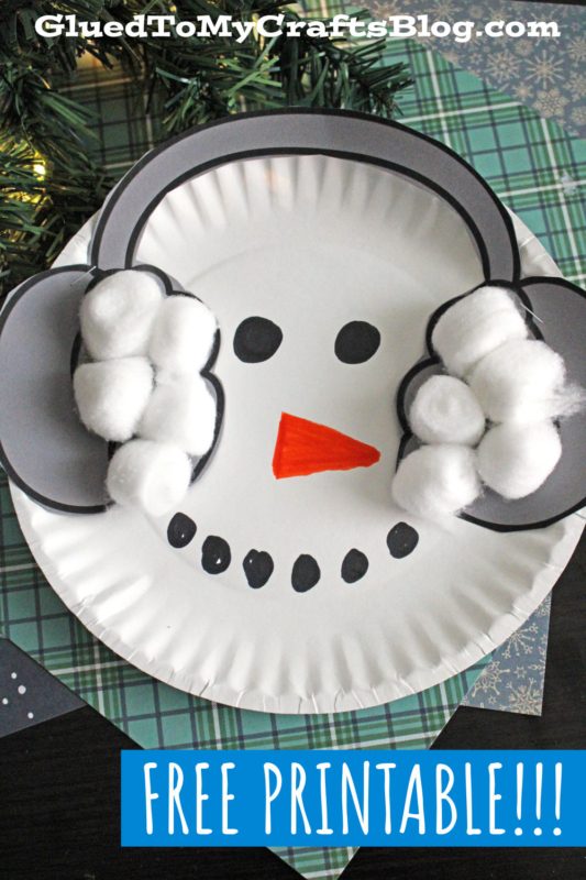 Snowman With Ear Muffs Craft Idea