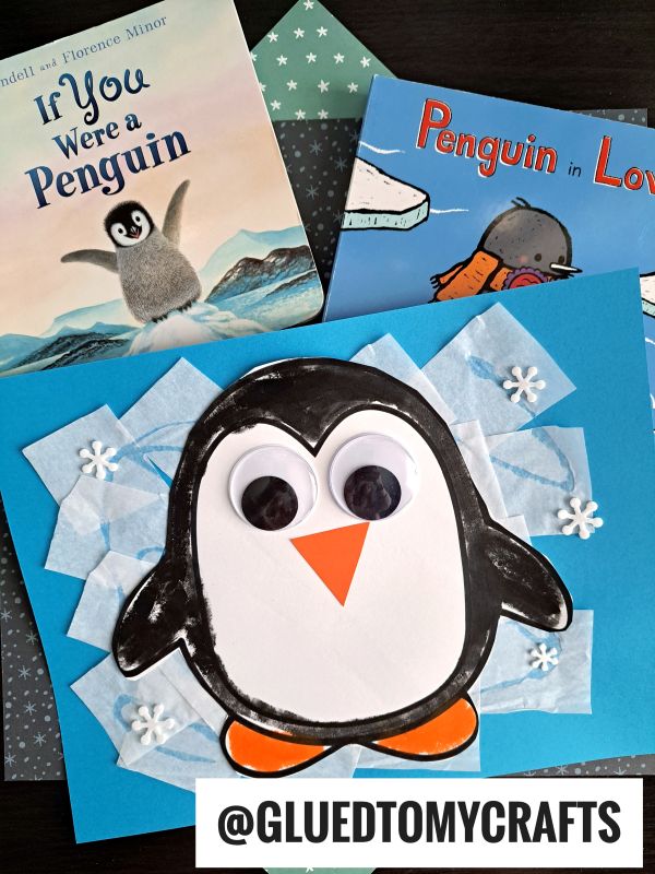 Tissue Paper Penguin On Ice Craft For Kids