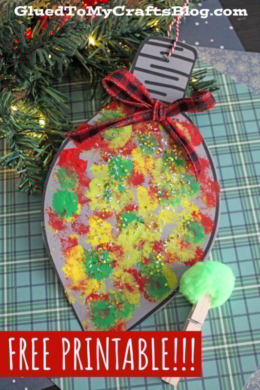 Pom Pom Stamped Christmas Ornament