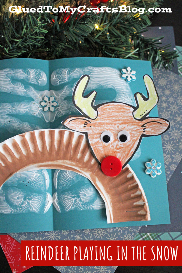 Reindeer Playing In The Snow Craft Idea For Kids