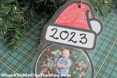 Santa Snow Globe Ornament Craft Idea