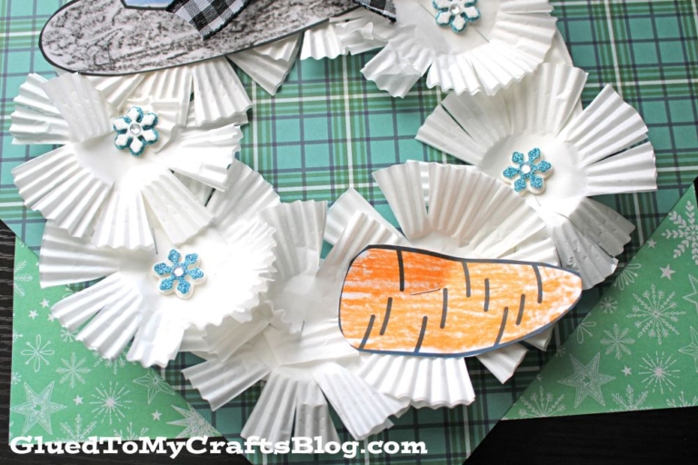 Snowman Wreath Craft Idea For Kids