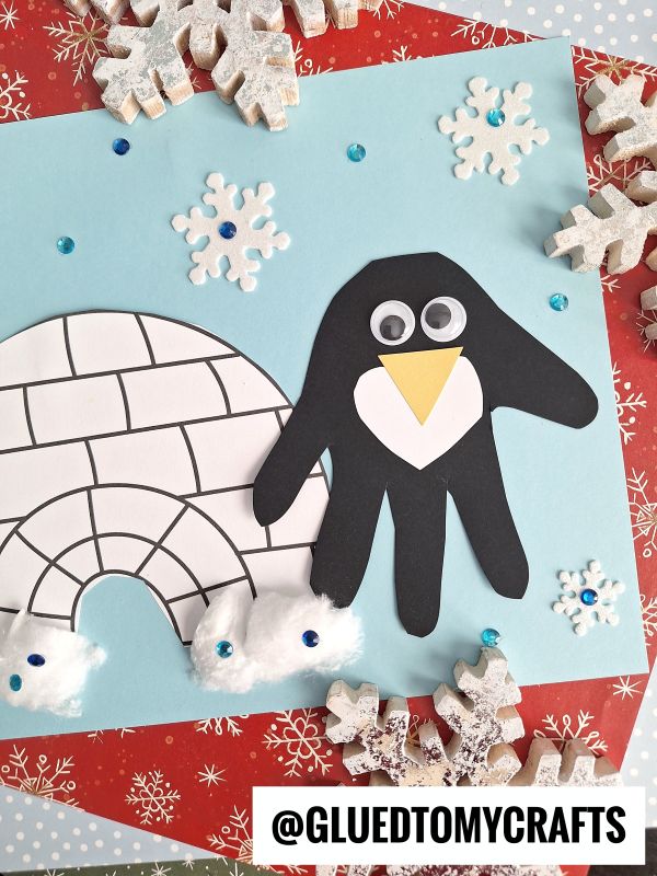Super Easy Handprint Penguin & Igloo Craft