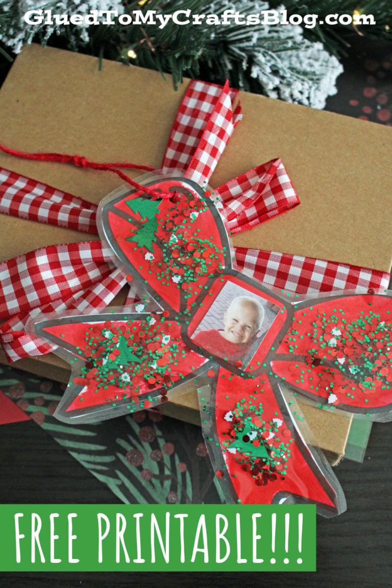 Christmas Bow Photo Gift Tag Ornament