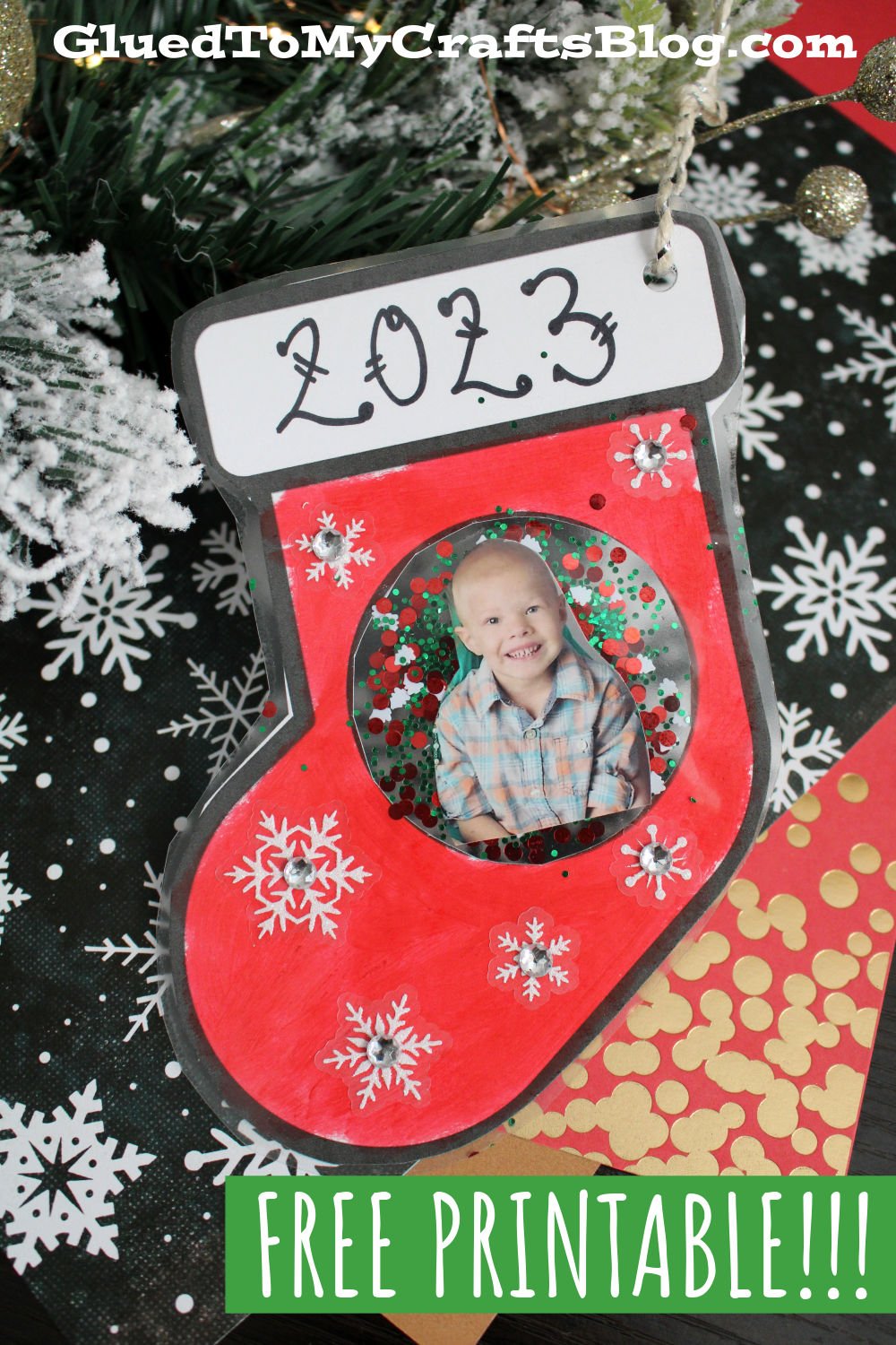 Christmas Stocking Photo Ornament Craft