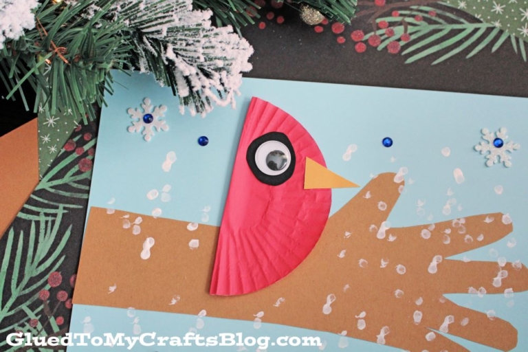 Q-Tip Painted Winter Tree Branch Craft