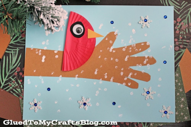 Q-Tip Painted Winter Tree Branch Craft