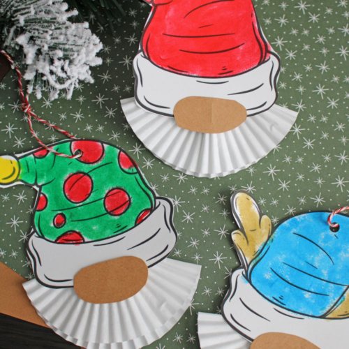 Cupcake Liner Christmas Gnome Ornament