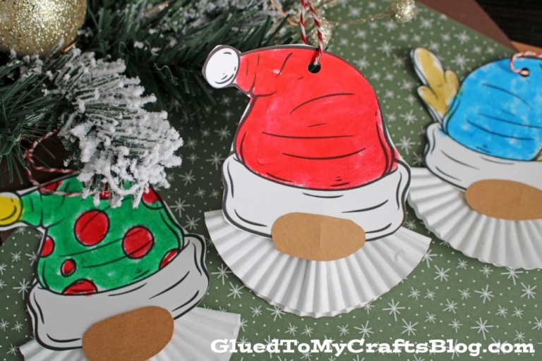 Cupcake Liner Christmas Gnome Ornament
