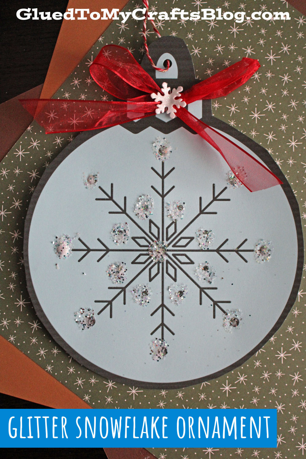 Fingerprint & Glitter Snowflake Ornament